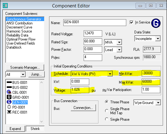 SKM Software Help Desk - Synchronous Condenser Modeling Information - Knowledge base